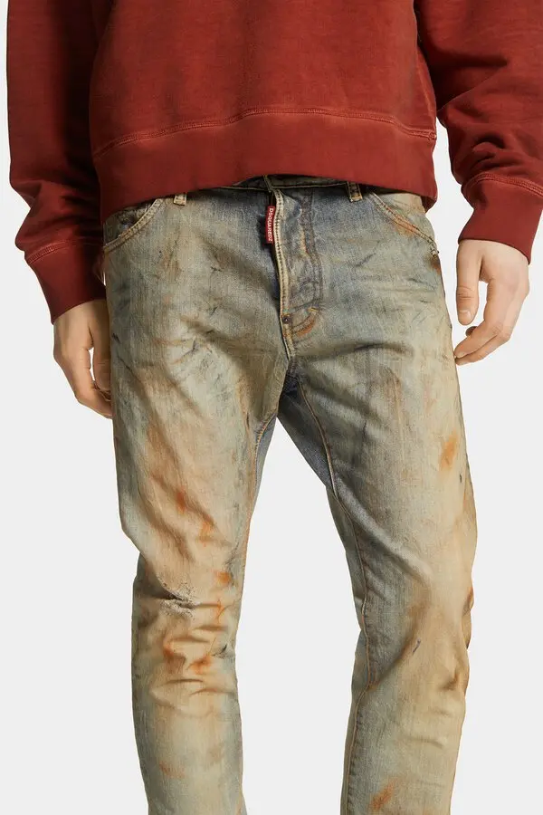 Dsquared2 Light Wash Straight Leg Jeans - Blue