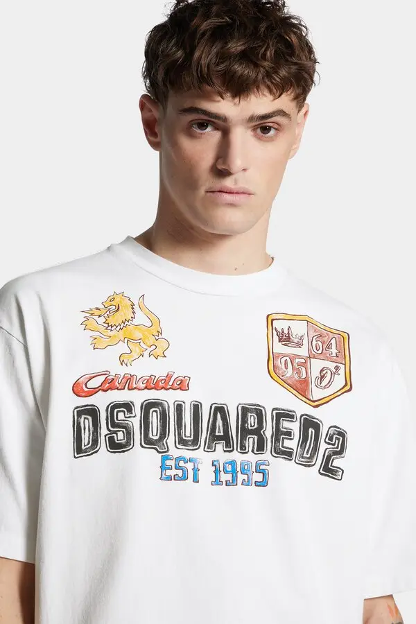 Dsquared2 Loose Fit Hand-drawn Graphic T-shirt