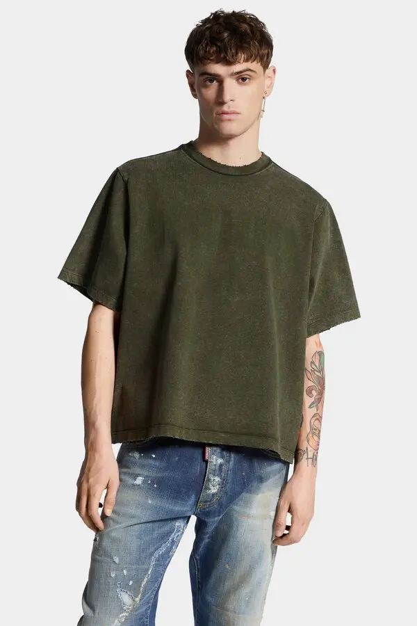 Dsquared2 Loose Fit Raw Edge T-shirt - Yellow