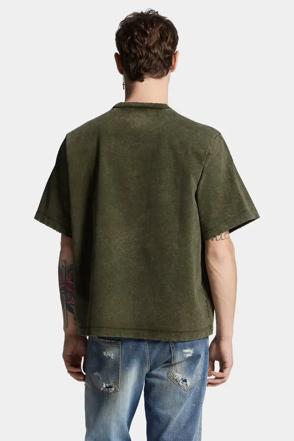 Dsquared2 Loose Fit Raw Edge T-shirt - Yellow