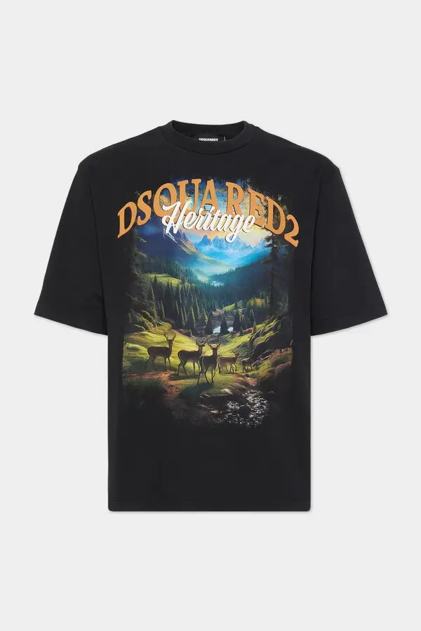 Dsquared2 Canadian Adventures" Cotton Jersey T-shirt - Black