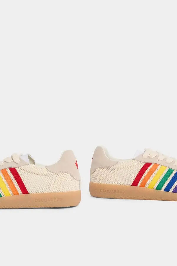 Dsquared2 Suede And Mesh Rainbow Stripe Sneakers - White