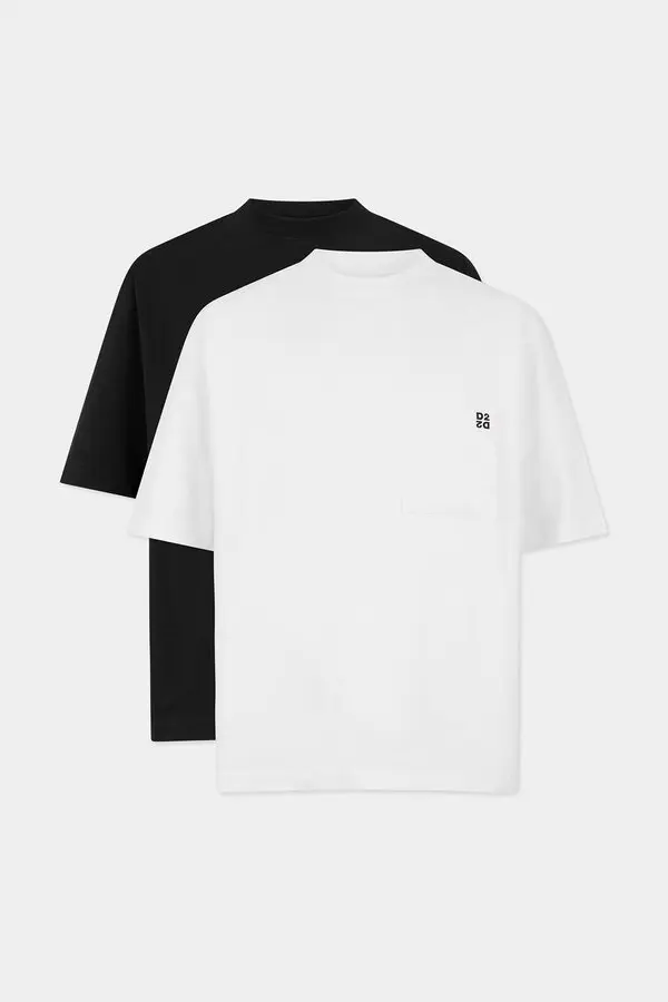 Dsquared2 Inside Out Loose Fit T-shirt Twin Pack - Black