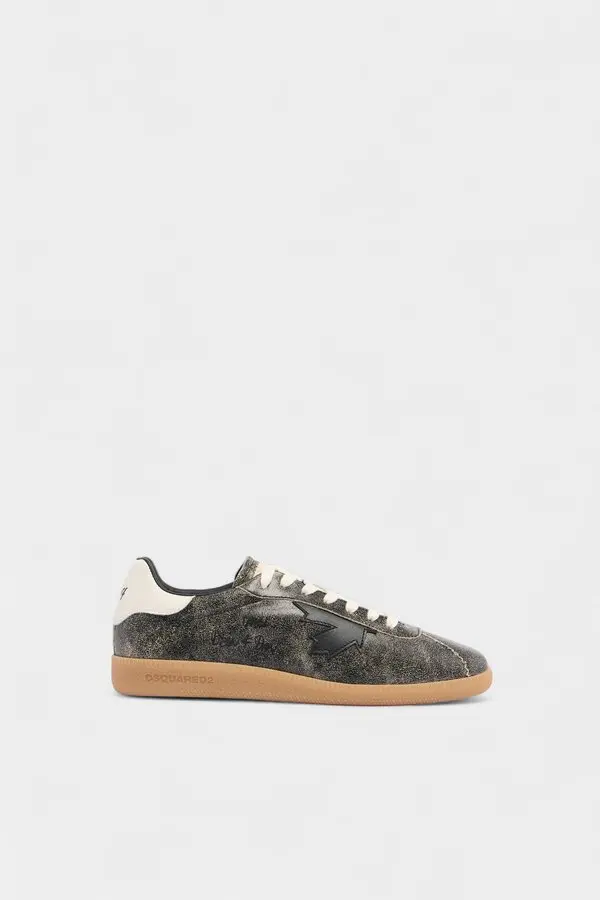 Dsquared2 Cracked Leather Low Top Sneakers