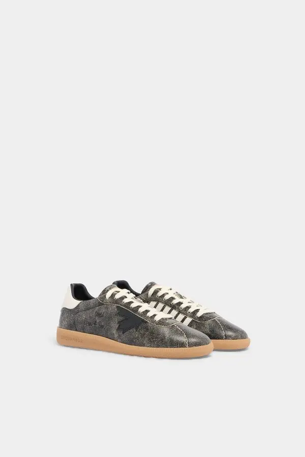Dsquared2 Cracked Leather Low Top Sneakers
