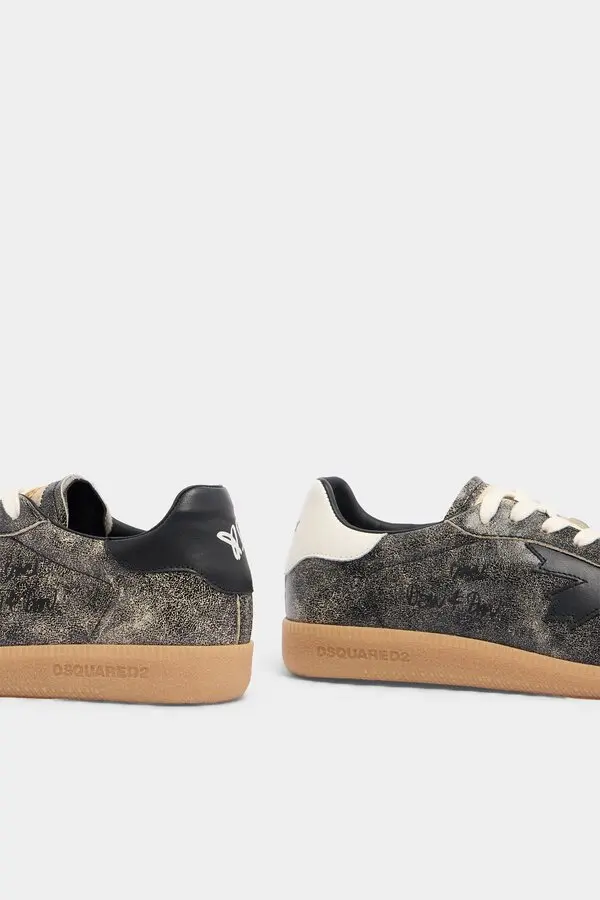 Dsquared2 Cracked Leather Low Top Sneakers