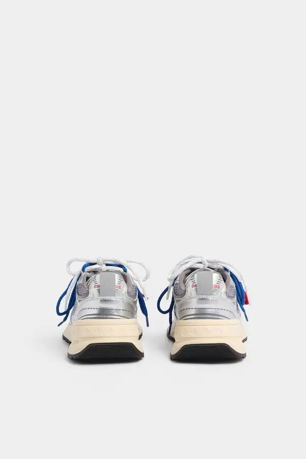 Dsquared2 Sprinter Sneakers With Metallic Leather - Silver