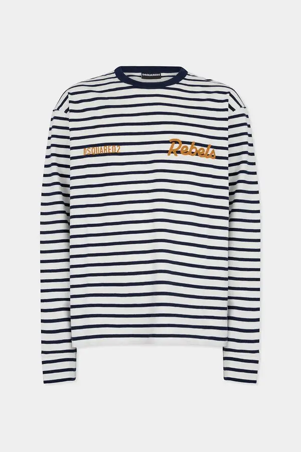 Dsquared2 Rebels Striped Long Sleeve T-shirt - Fantasy