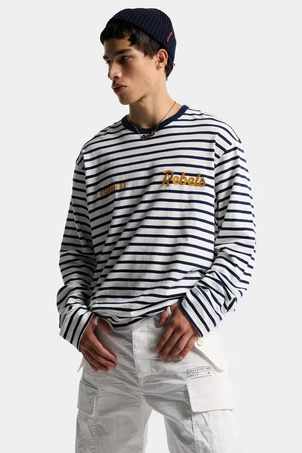 Dsquared2 Rebels Striped Long Sleeve T-shirt - Fantasy