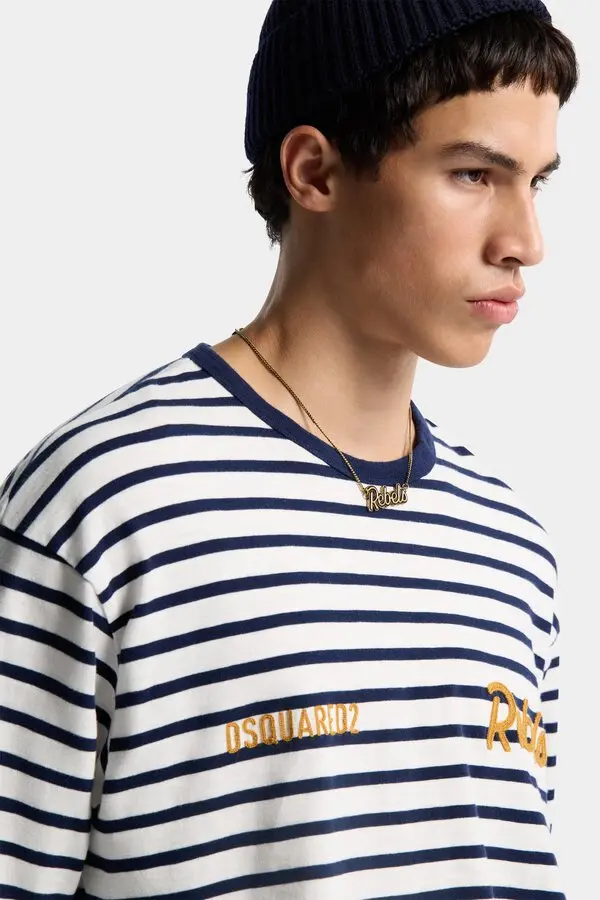 Dsquared2 Rebels Striped Long Sleeve T-shirt - Fantasy