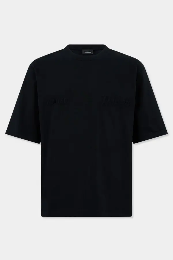 Dsquared2 Rebels" Logo Cotton T-shirt - Black