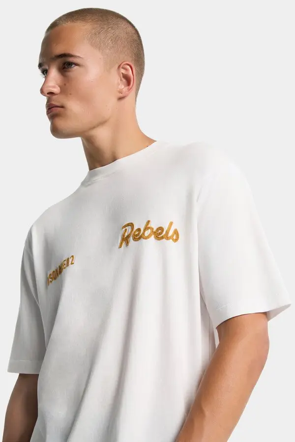 Dsquared2 Rebels" Logo Cotton T-shirt - White