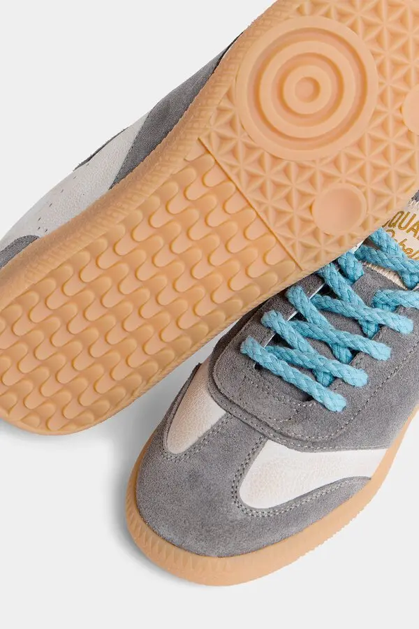 Dsquared2 Leather And Suede Low Top Sneakers - Grey