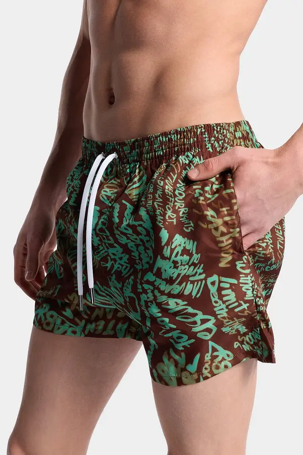 Dsquared2 Rebel Hibiscus Midi Swim Boxer