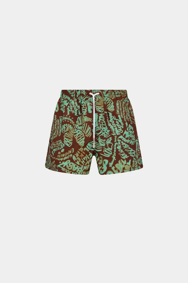 Dsquared2 Rebel Hibiscus Midi Swim Boxer - Fantasy