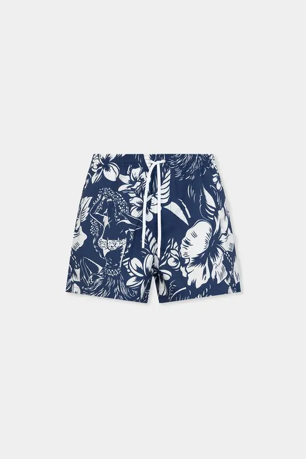 Dsquared2 Dancing Flowers Midi Swim Boxer - Fantasy