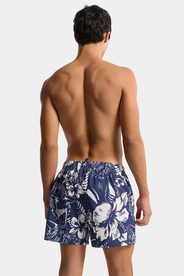 Dsquared2 Dancing Flowers Midi Swim Boxer - Fantasy