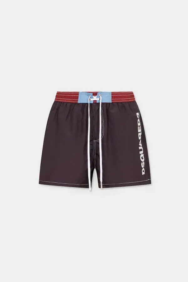Dsquared2 Midi Swim Boxer Shorts With Logo - Black