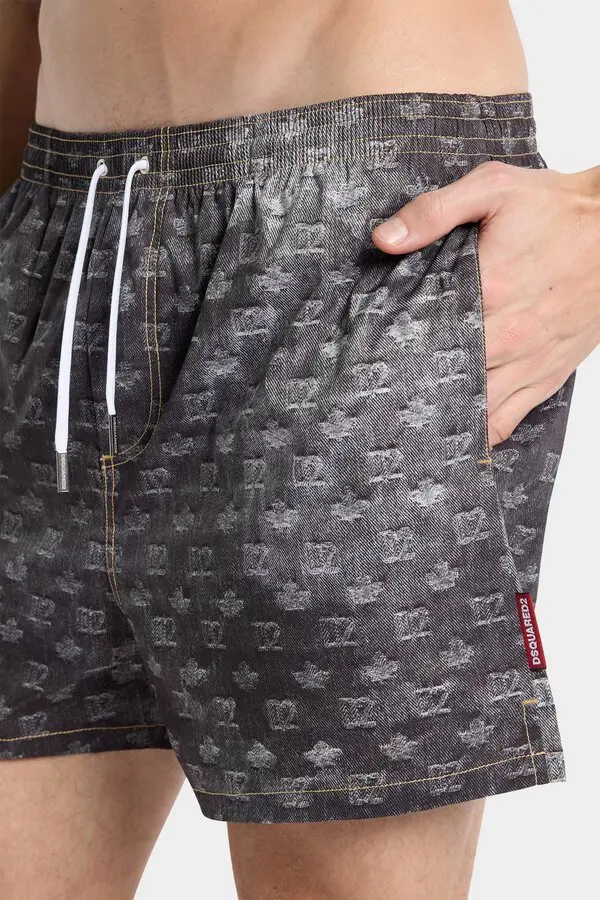 Dsquared2 Monogram Swim Boxer Shorts - Black