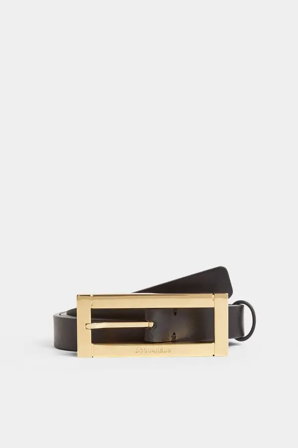 Dsquared2 Slim Rectangular Buckle Belt - Black