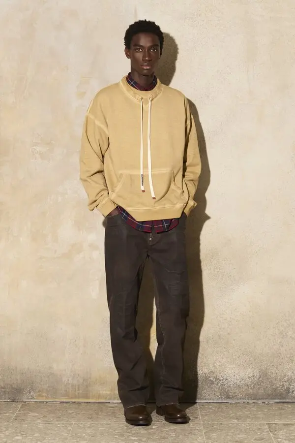 Dsquared2 Relaxed Fit Drawstring Crewneck With Logo Detail