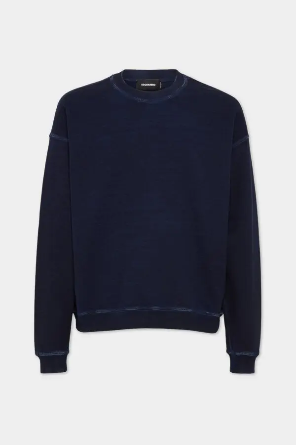 Dsquared2 Relaxed Fit Crewneck Sweatshirt With Patch Detail - Blue