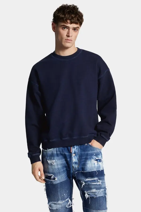 Dsquared2 Relaxed Fit Crewneck Sweatshirt With Patch Detail