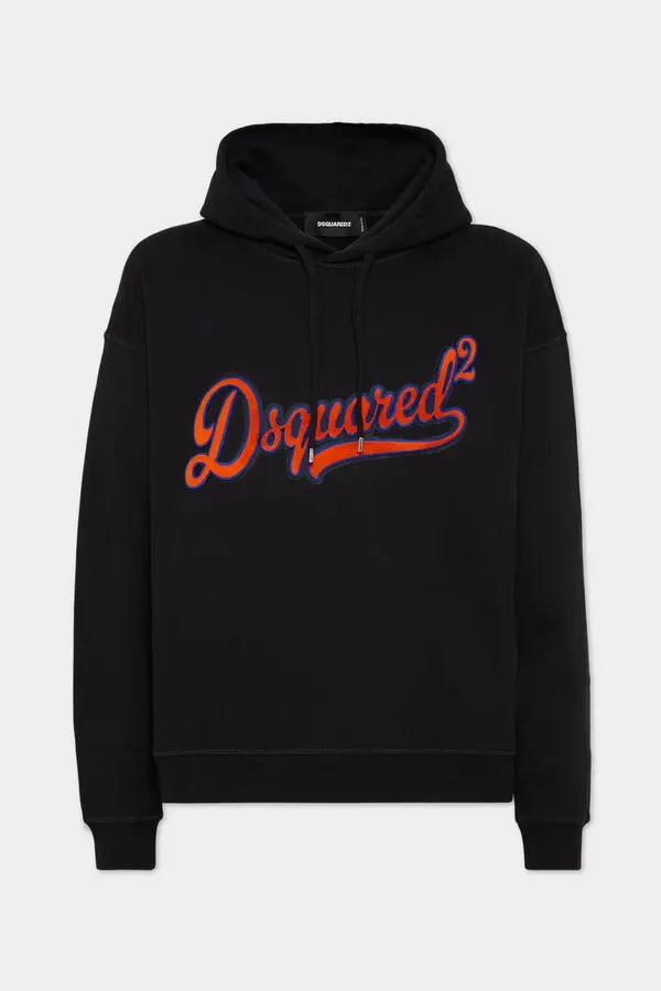 Dsquared2 Relax Fit Sponge Patch Hoodie - Black