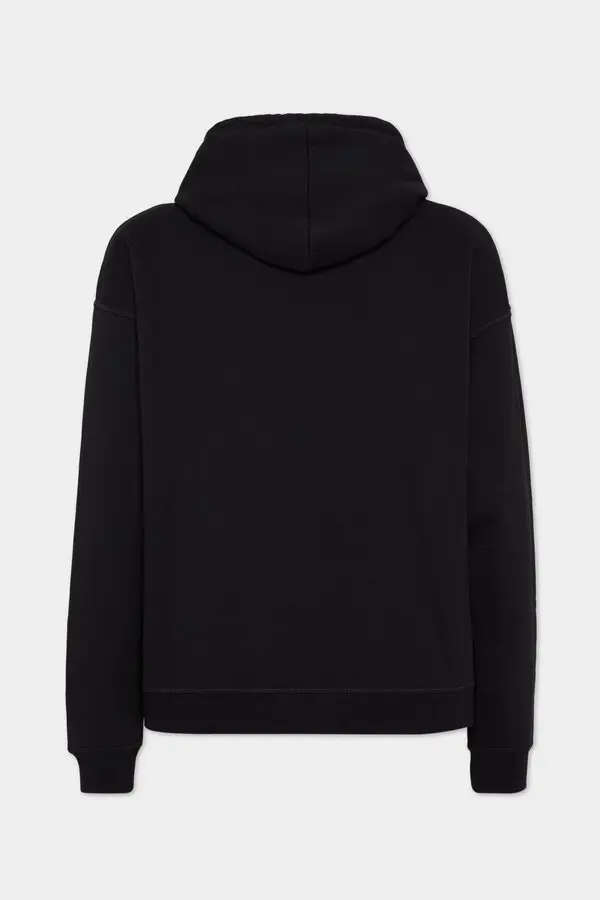 Dsquared2 Relax Fit Sponge Patch Hoodie - Black
