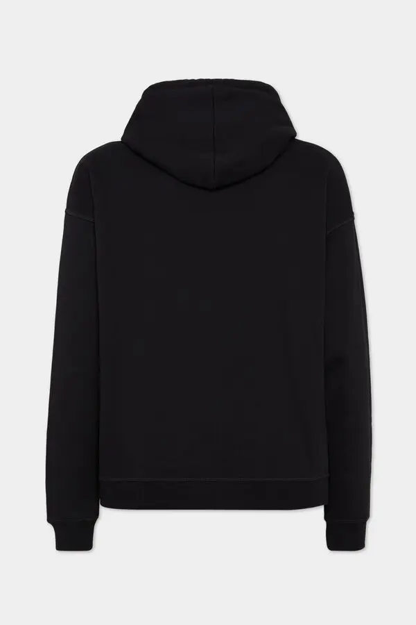 Dsquared2 Relaxed Fit Hoodie With Sponge Patch - Black