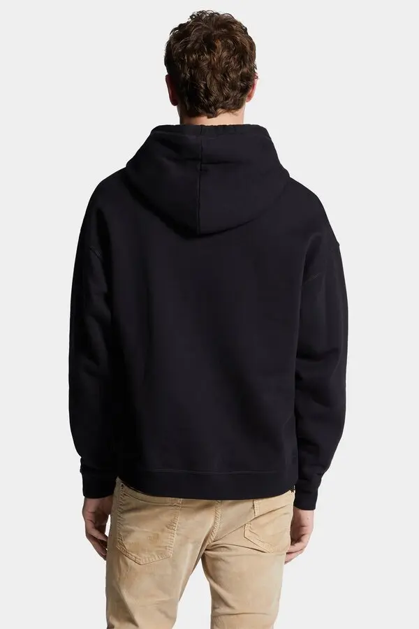 Dsquared2 Relaxed Fit Graphic Hoodie - Black