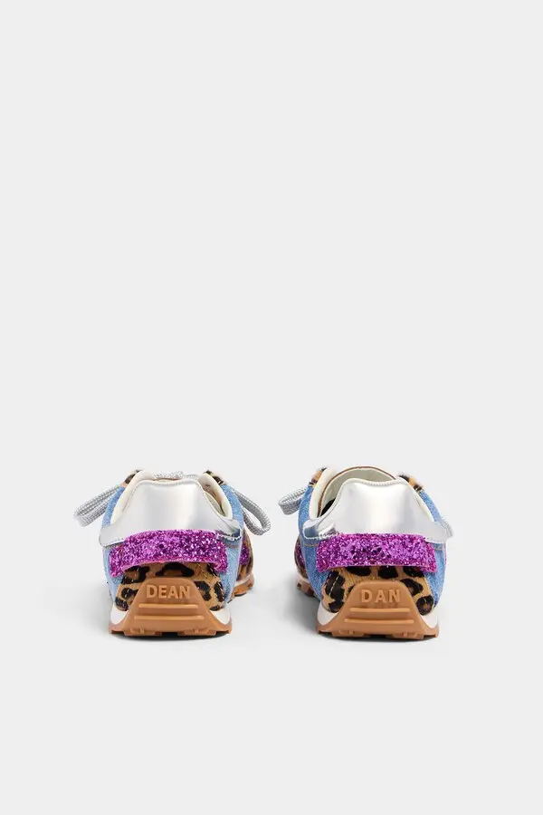 Dsquared2 Wild2" Print And Denim Lace-up Sneakers