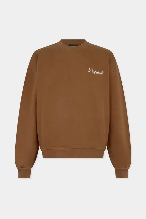 Dsquared2 Crewneck Sweatshirt With Logo Detail - Brown