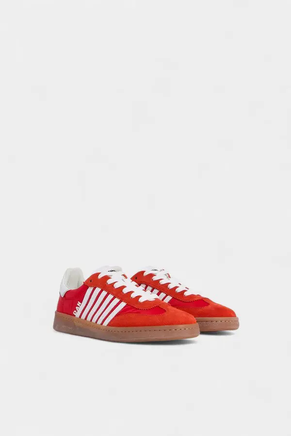 Dsquared2 Boxer Suede And Leather Low-top Sneakers - Red