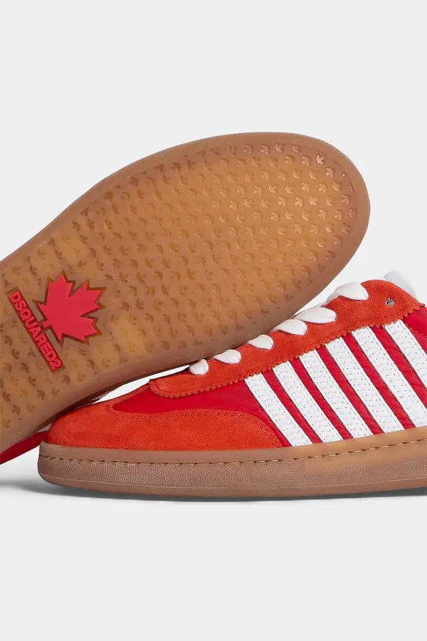 Dsquared2 Boxer Suede And Leather Low-top Sneakers - Red
