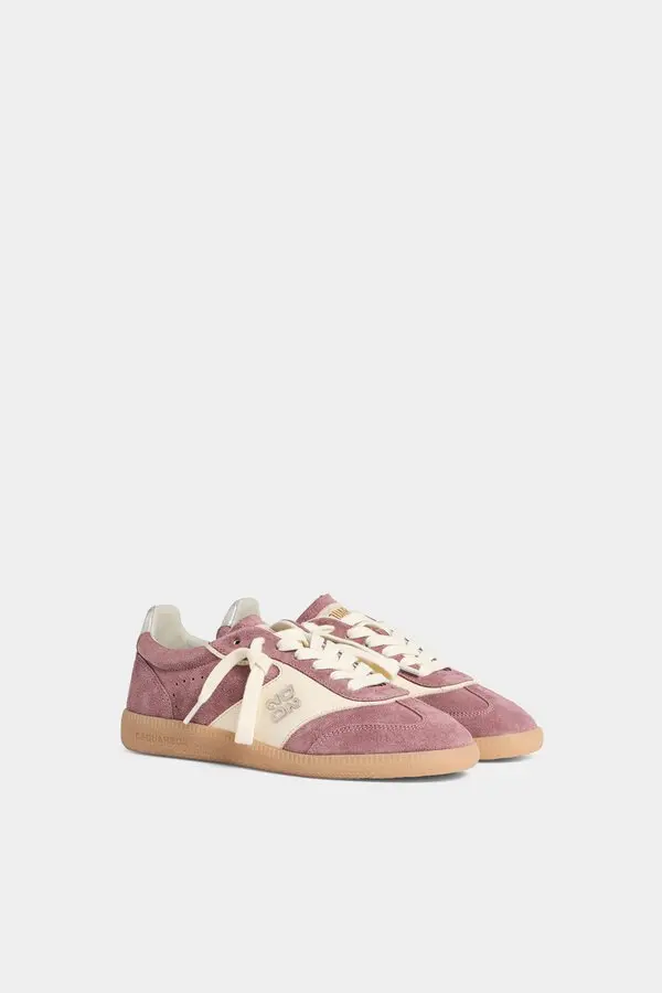 Dsquared2 Suede Low-top Sneakers With Metal Logo - Pink