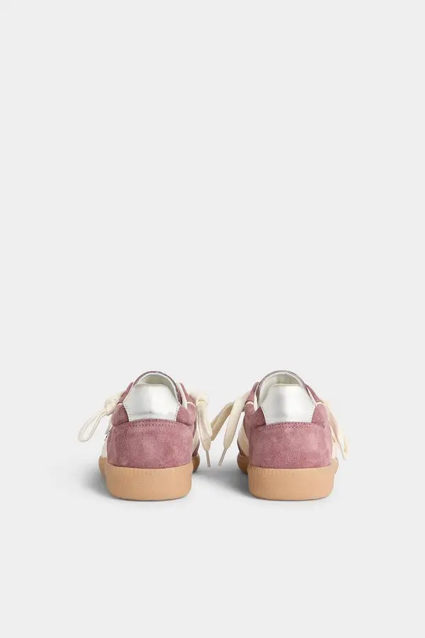Dsquared2 Suede Low-top Sneakers With Metal Logo - Pink