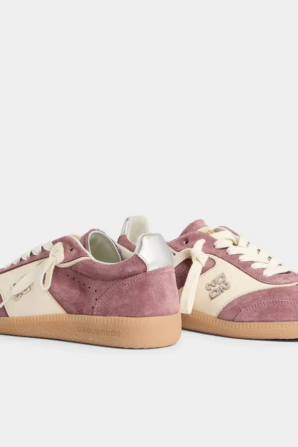 Dsquared2 Suede Low-top Sneakers With Metal Logo - Pink