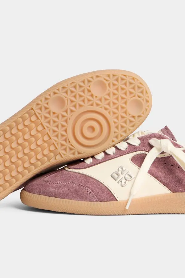 Dsquared2 Suede Low-top Sneakers With Metal Logo - Pink