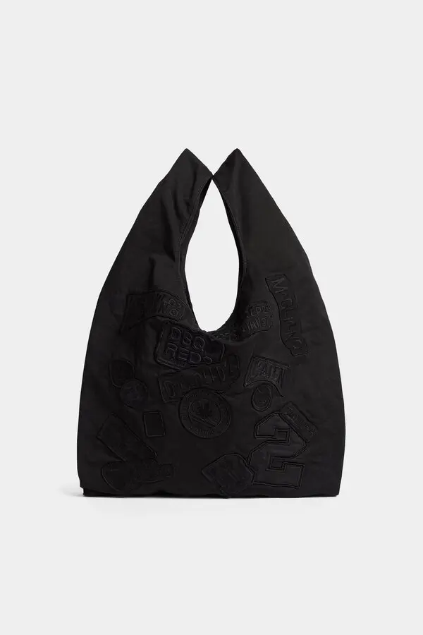 Dsquared2 X Magliano Collaboration Hobo Bag With Appliqué Details - Black