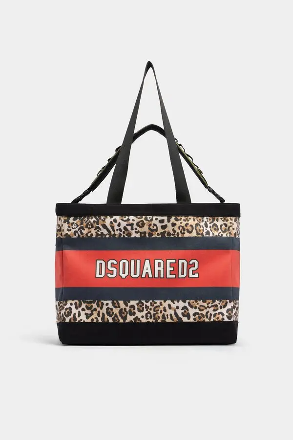Dsquared2 Tote Bag With Leopard Print And Logo Detail - Fantasy