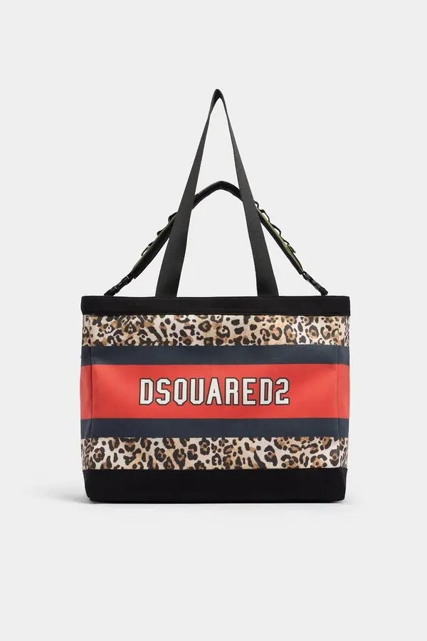 Dsquared2 Tote Bag With Leopard Print And Logo Detail - Fantasy