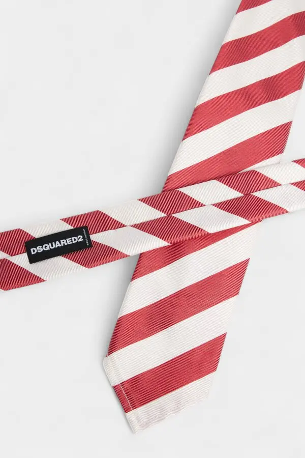 Dsquared2 Striped Silk Tie - White