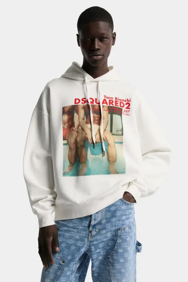 Dsquared2 Relaxed Fit Hoodie With '70s Polaroid Print