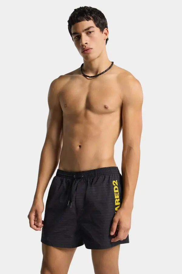 Dsquared2 Logo Midi Swim Boxer - Black