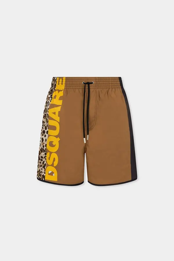 Dsquared2 Logo Midi Swim Boxer - Brown