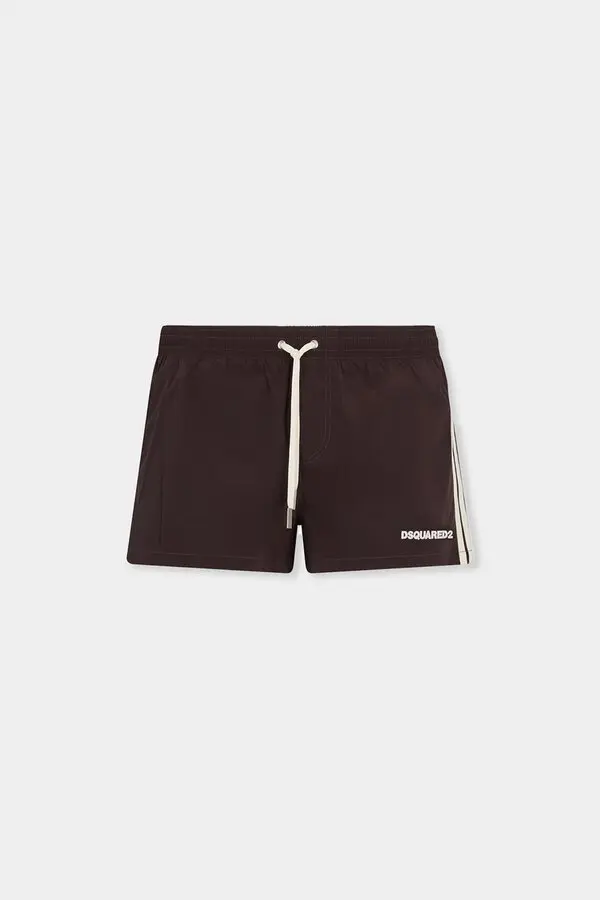 Dsquared2 Logo Trim Swim Boxer Shorts - Brown