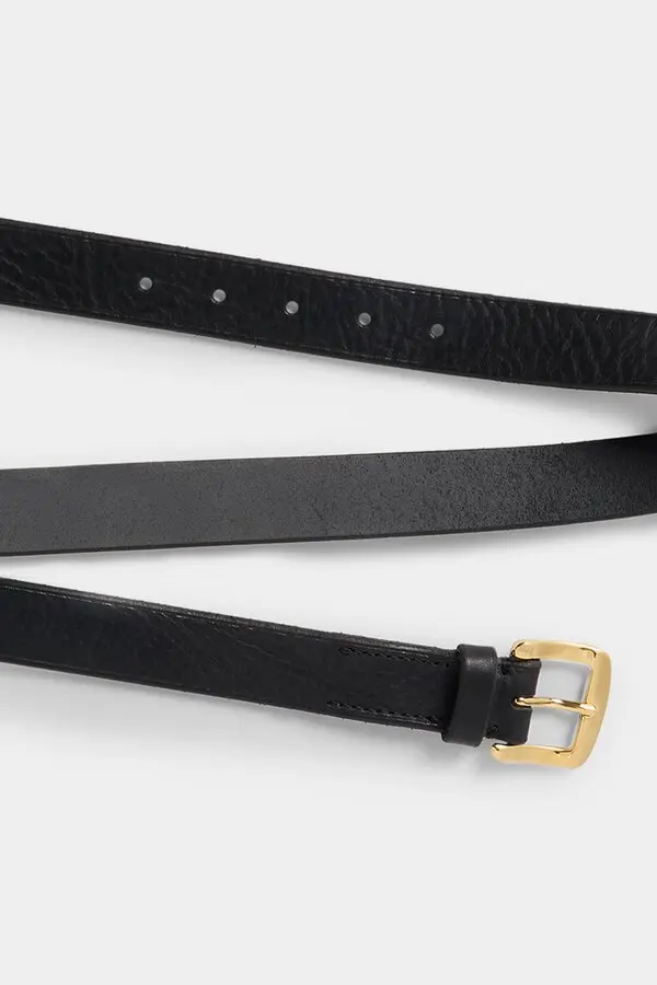 Dsquared2 Leather Belt With Vintage Effect Buckle - Black