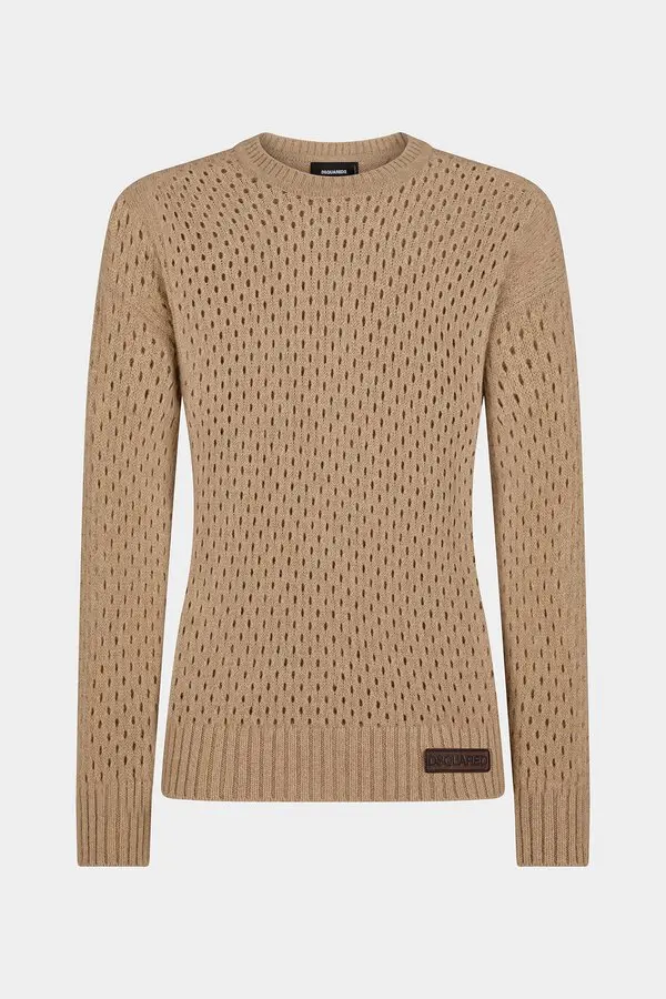Dsquared2 Openwork Knit Crewneck Pullover