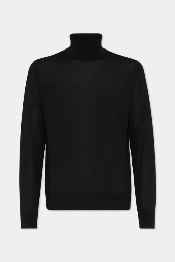 Dsquared2 Pure Virgin Wool Turtleneck Pullover - Black